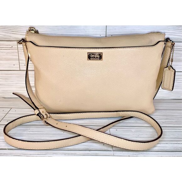Coach | Bags | Coach Madison Cream Leather Swingpack Handbag | Poshmark